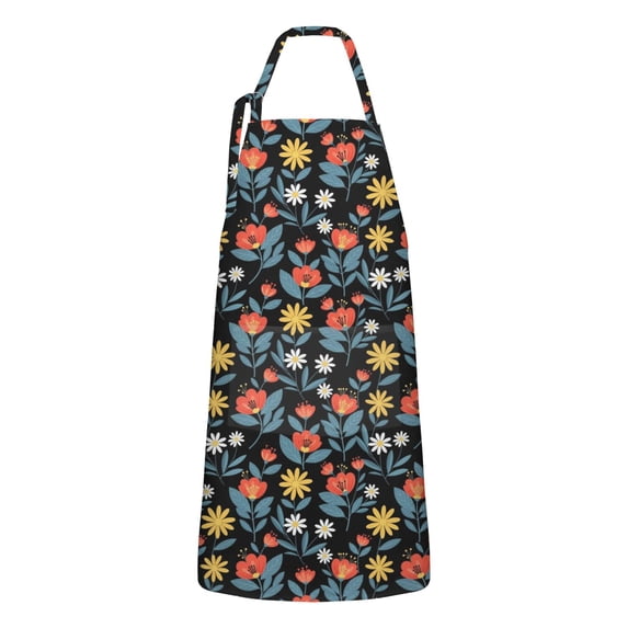 Pioneer Flower Floral Print Pattern Apron for Women and Men, Cotton ...