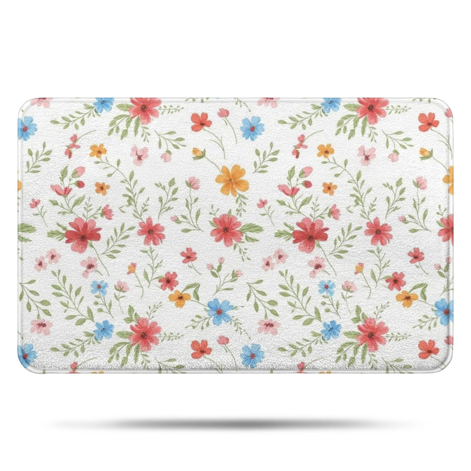 Pioneer Flower Floral Print Pattern Bathroom Rugs Mat, Non Slip ...