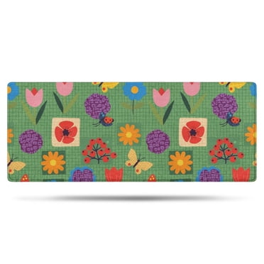 Pioneer Flower Floral Print Pattern Bathroom Rugs Mat, Non Slip ...