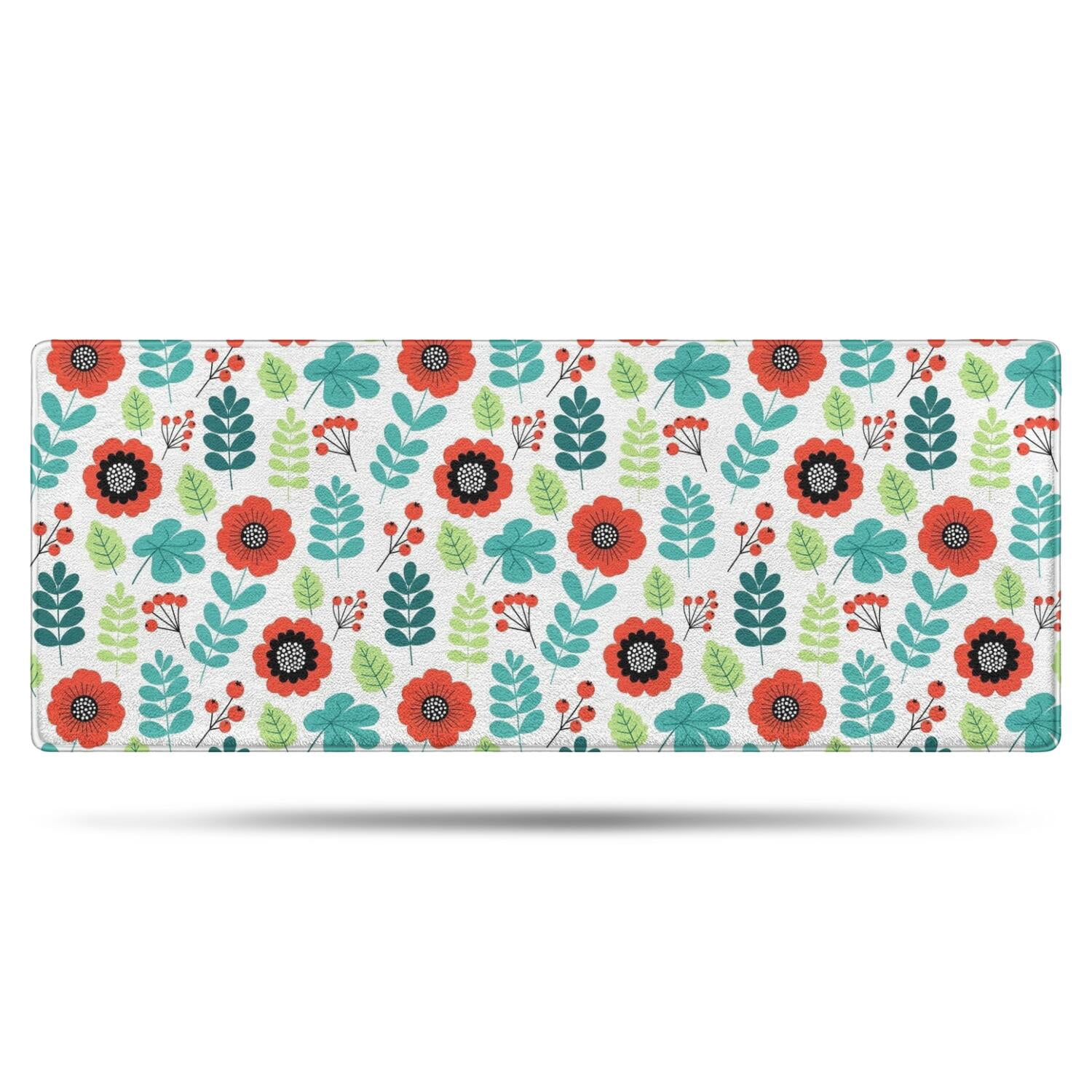 Pioneer Flower Floral Print Pattern Bathroom Rugs Mat, Non Slip ...