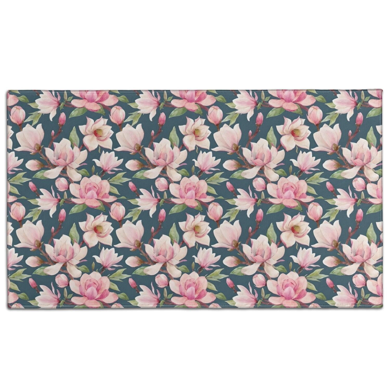 Pioneer Flower Floral Print Pattern Door Rugs,Washable Non Slip Door ...