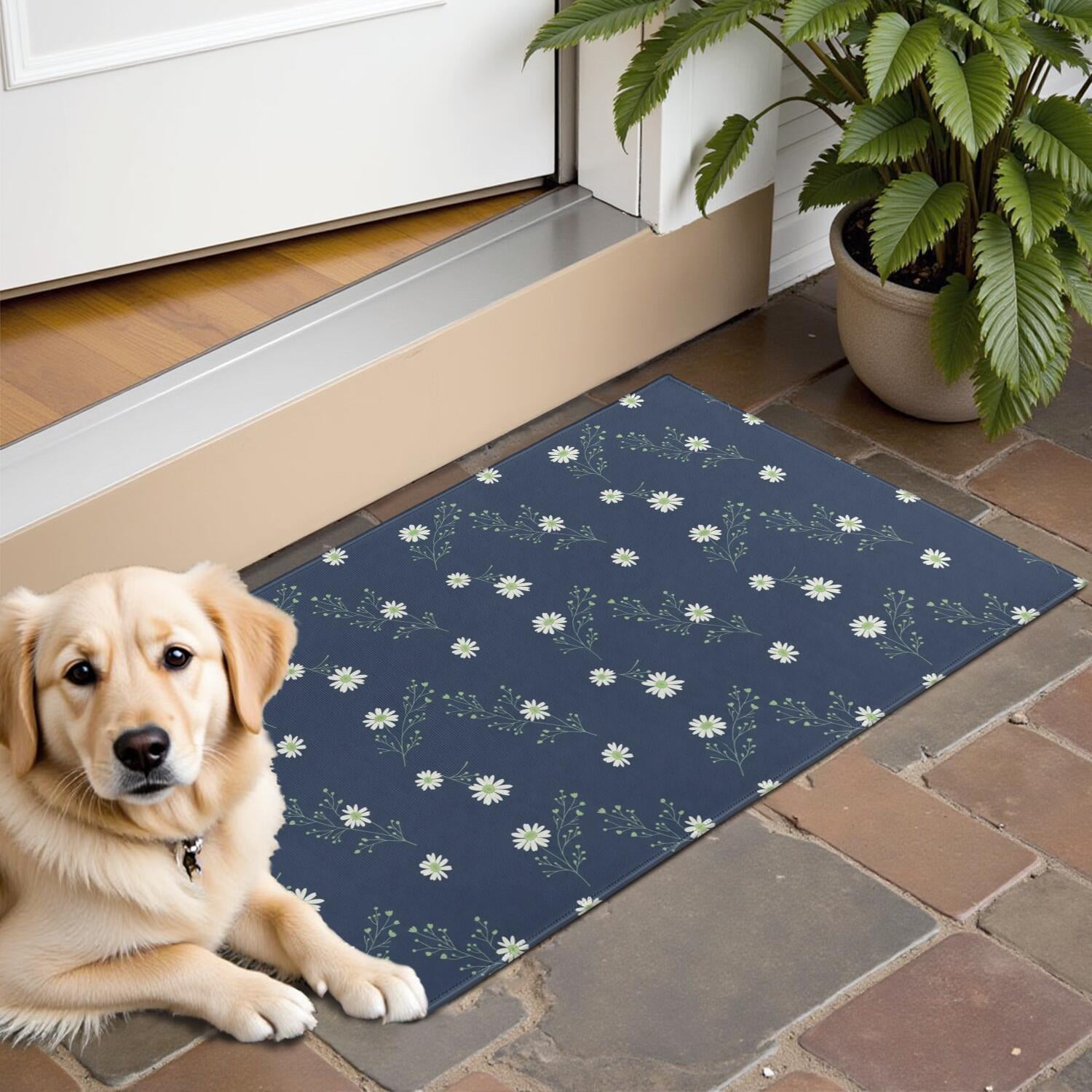 Pioneer Flower Floral Print Pattern Door Rugs,Washable Non Slip Door ...