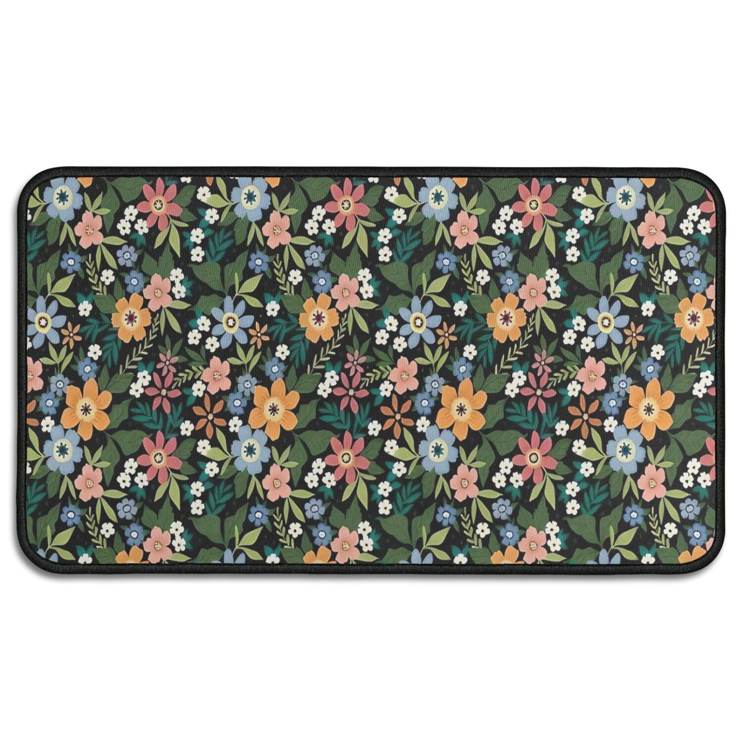 Pioneer Flower Floral Print Pattern Door Rugs,Washable Non Slip Door ...