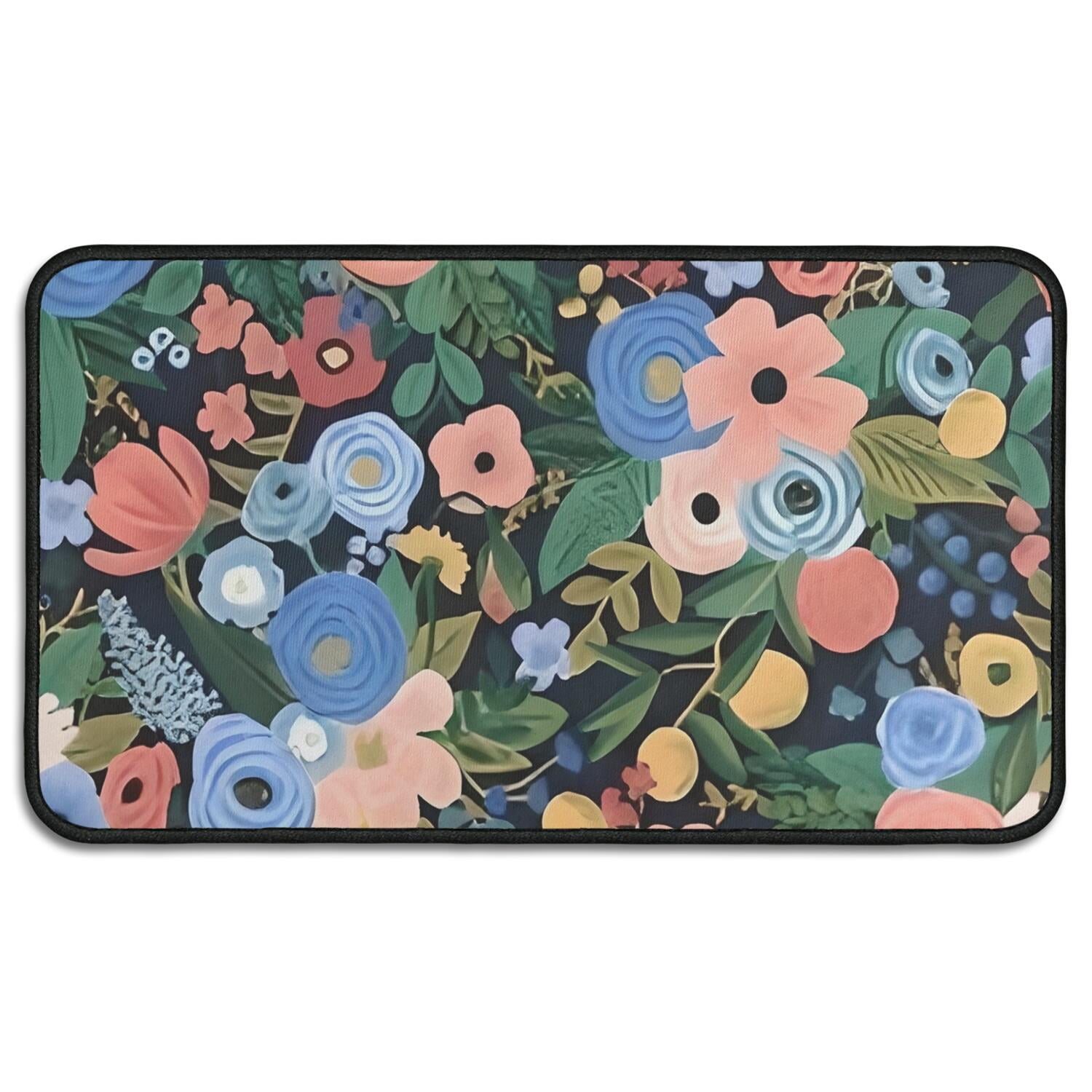Pioneer Flower Floral Print Pattern Door Rugs,Washable Non Slip Door ...