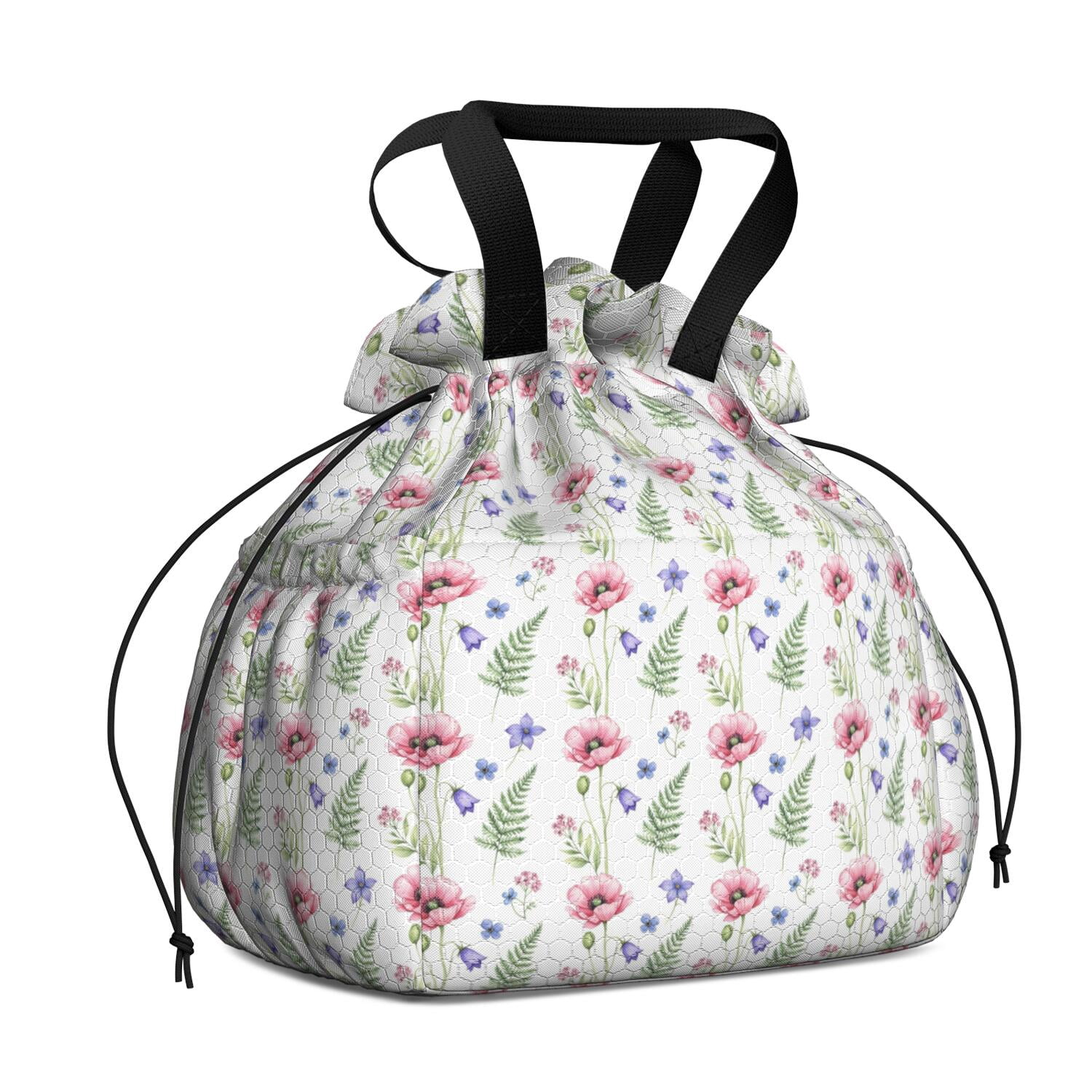 Pioneer Flower Floral Print Pattern Drawstring Lunch Bag Women ...