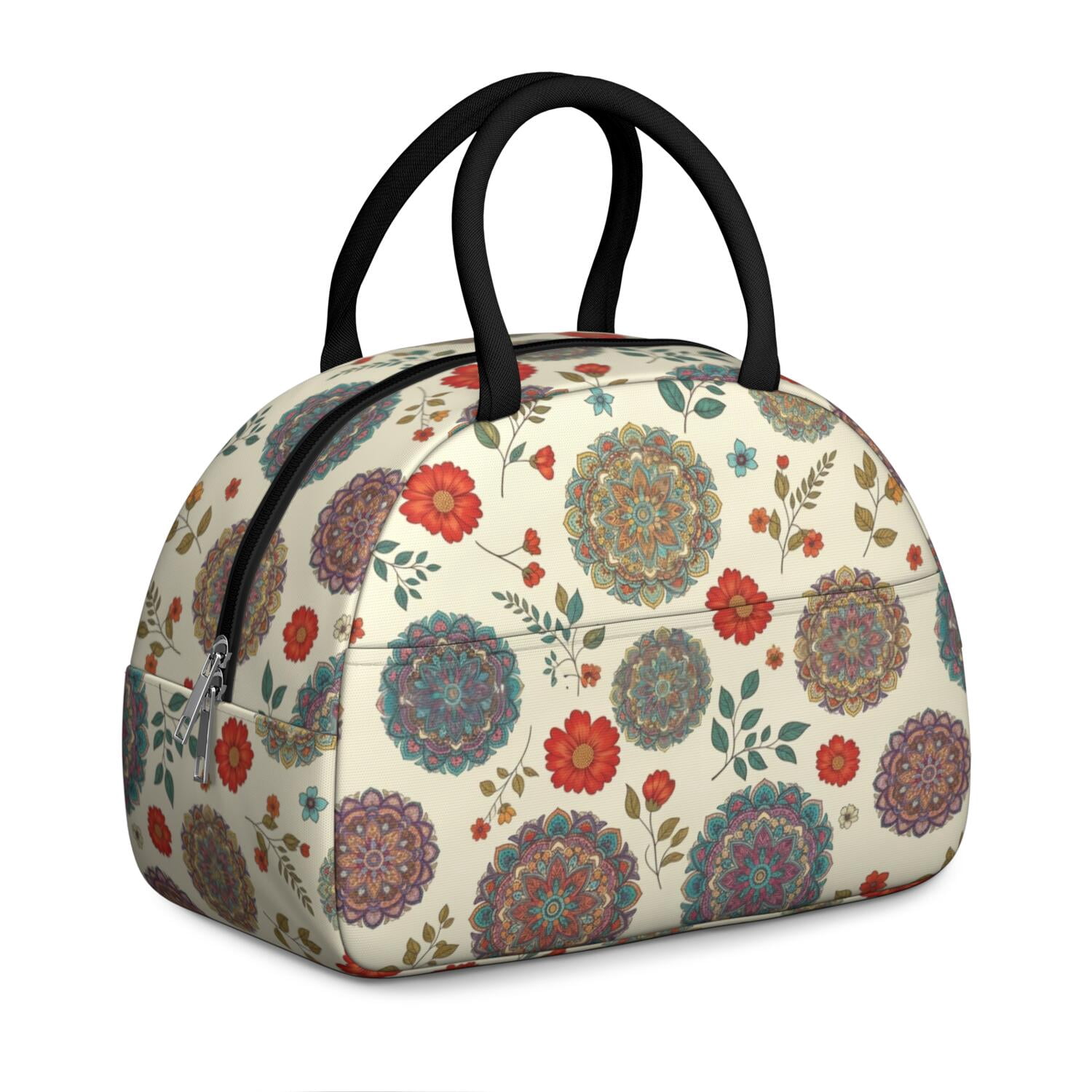 Pioneer Flower Floral Print Pattern Insulated Lunch Bag,Leakproof Large ...