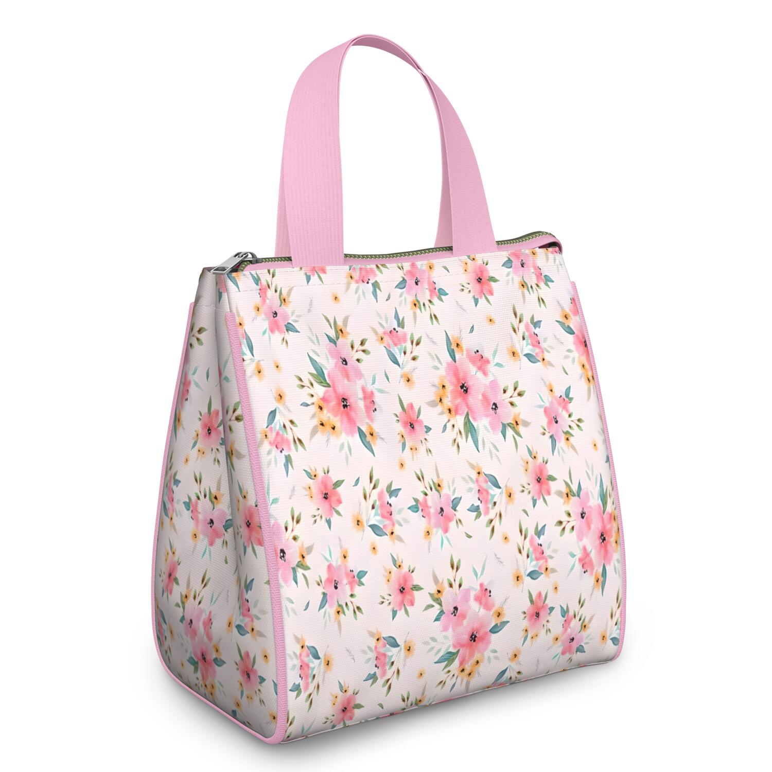 Pioneer Flower Floral Print Pattern Insulated Lunch Bag for Women ...
