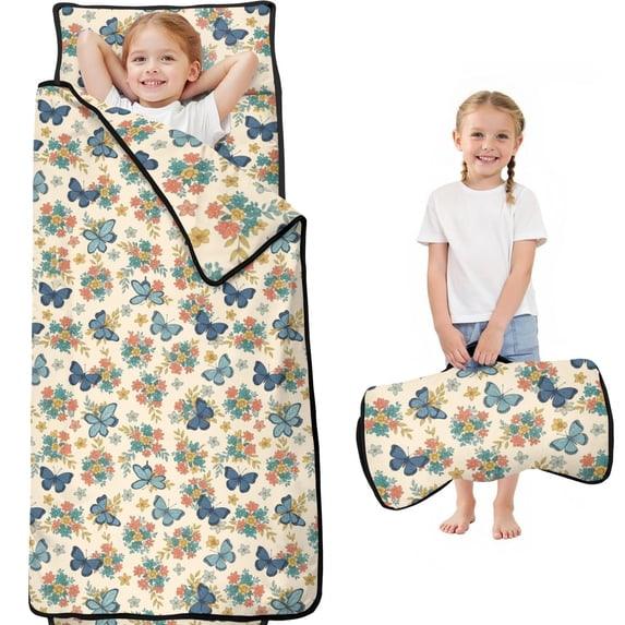 Pioneer Flower Floral Print Pattern Kids Nap Mat, Sleeping Mat with ...
