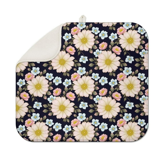 Pioneer Flower Floral Print Pattern Kitchen Dish Drying Mat 1 Pack ...