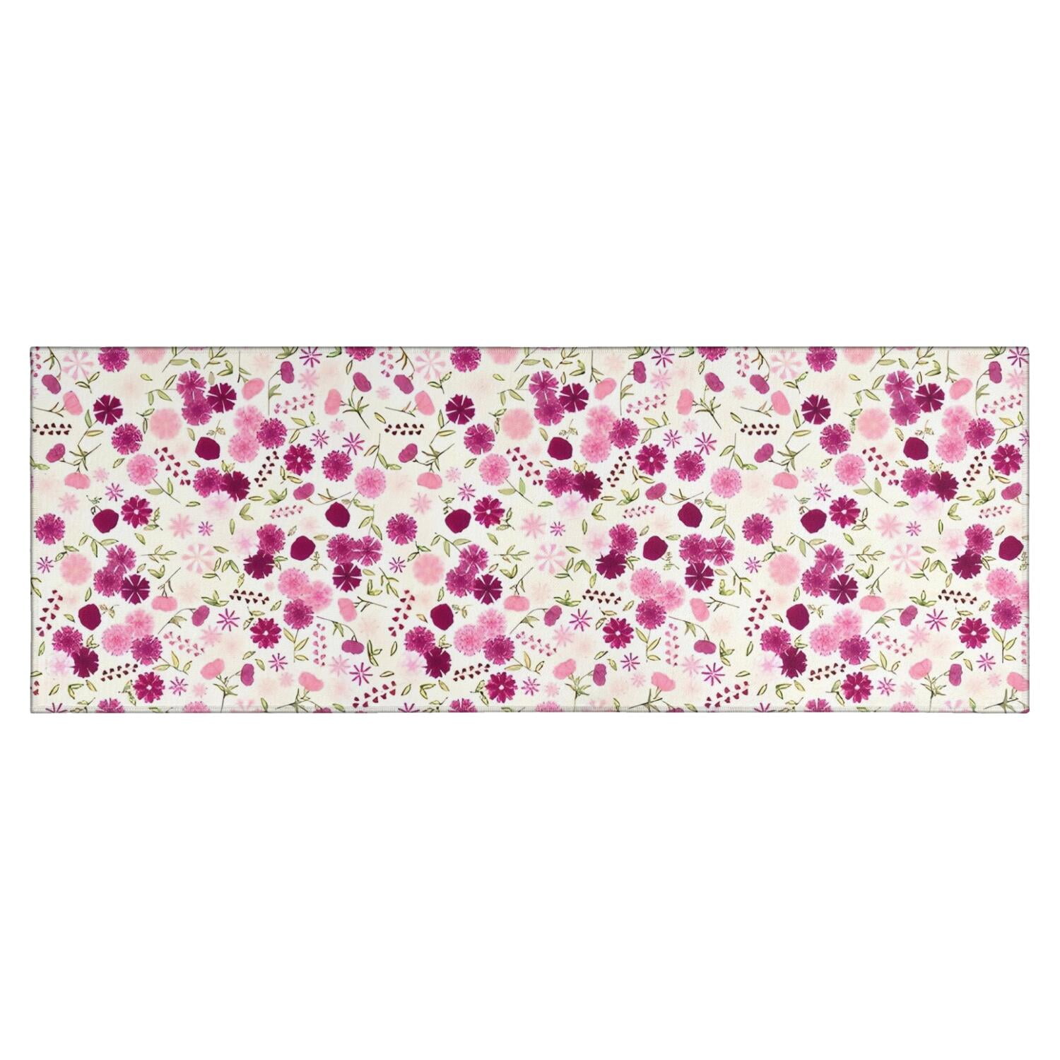 Pioneer Flower Floral Print Pattern Kitchen Rug Mat,Kitchen Runner Rugs ...