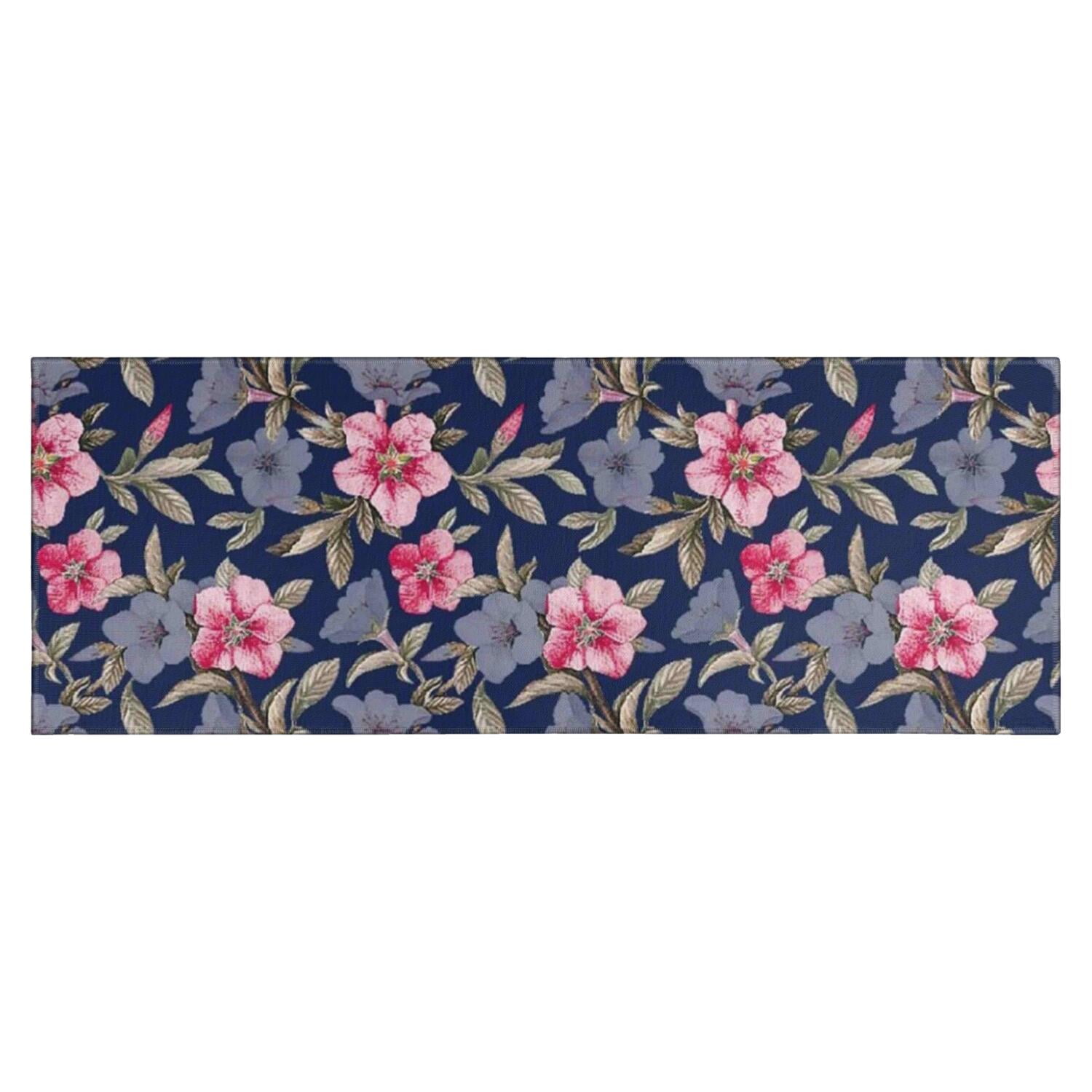 Pioneer Flower Floral Print Pattern Kitchen Rug Mat,Kitchen Runner Rugs ...