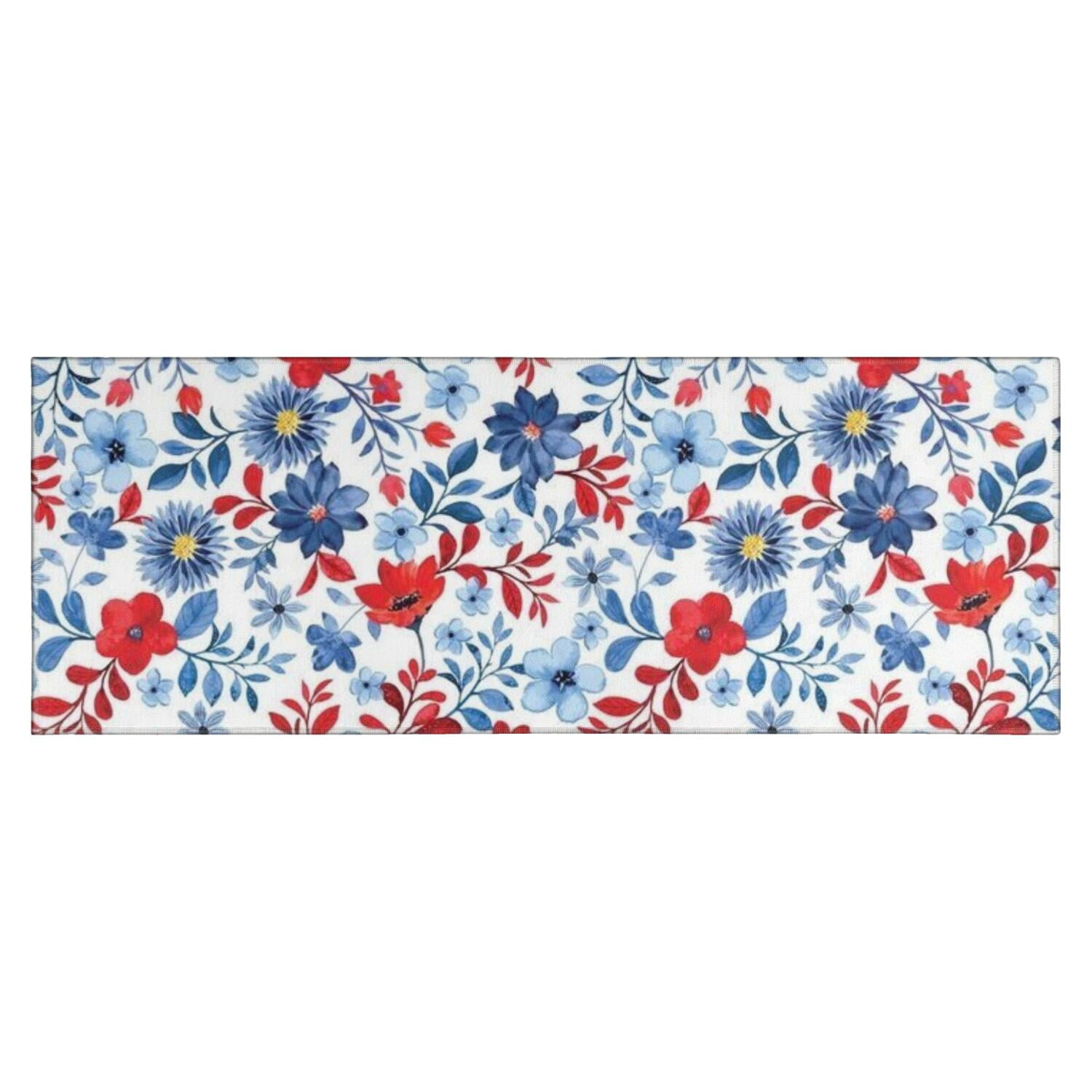 Pioneer Flower Floral Print Pattern Kitchen Rug Mat,Kitchen Runner Rugs ...