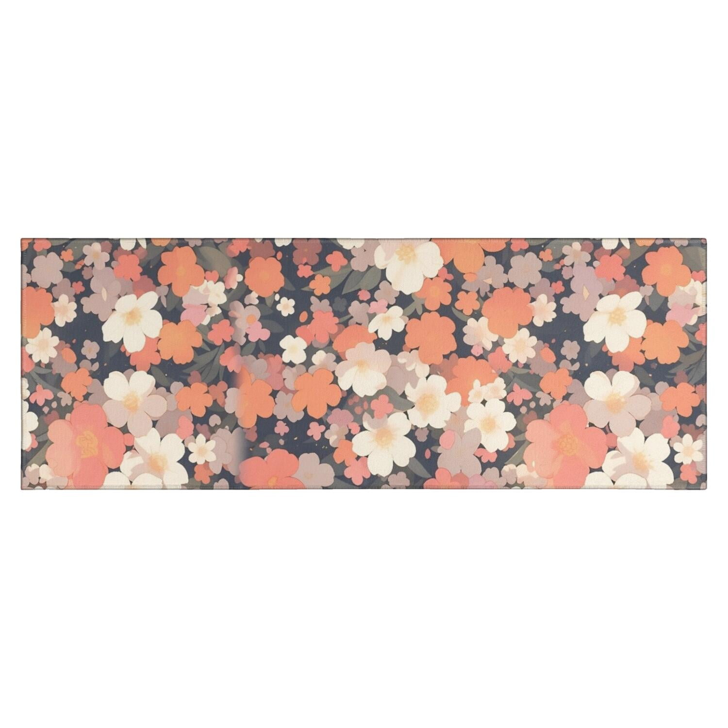 Pioneer Flower Floral Print Pattern Kitchen Rug Mat,Kitchen Runner Rugs ...