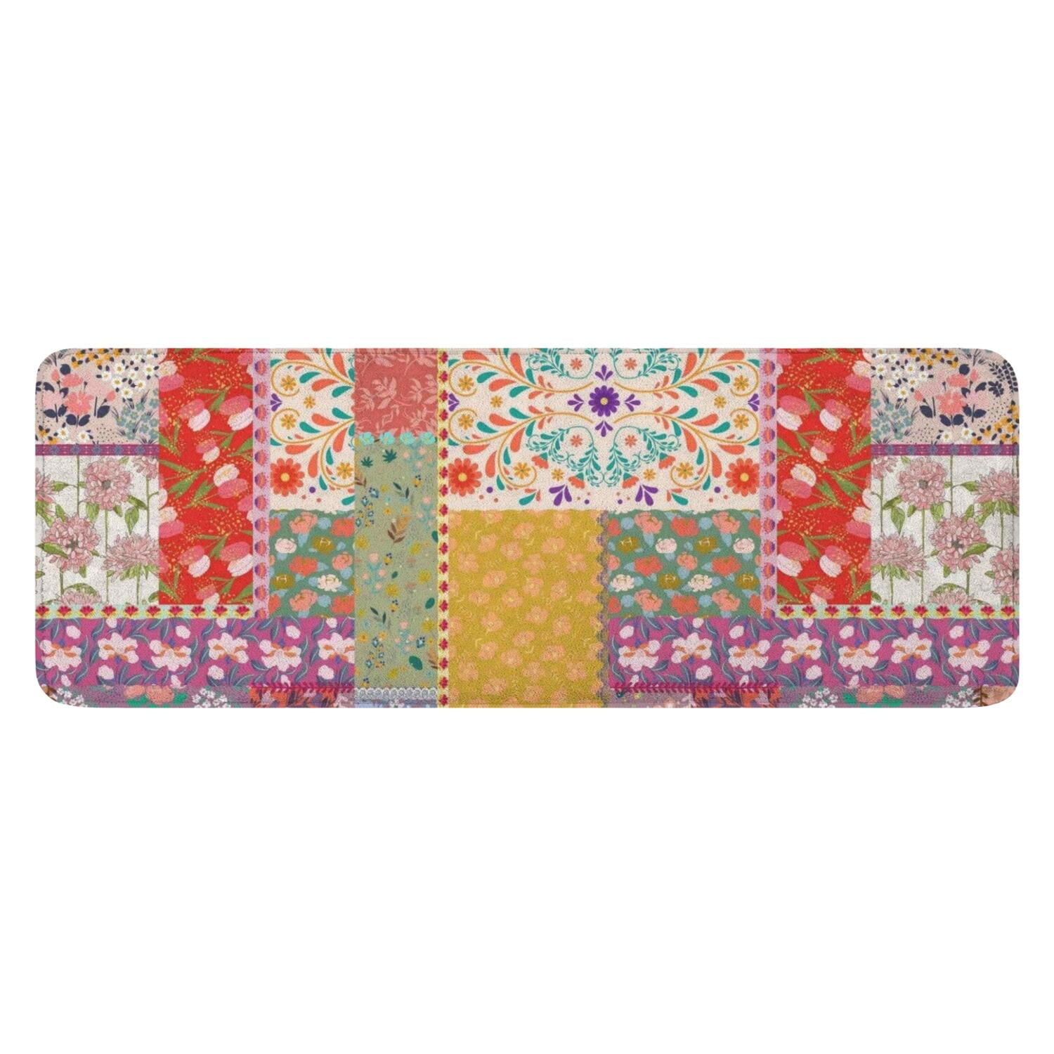 Pioneer Flower Floral Print Pattern Kitchen Rug Mat,Kitchen Runner Rugs ...