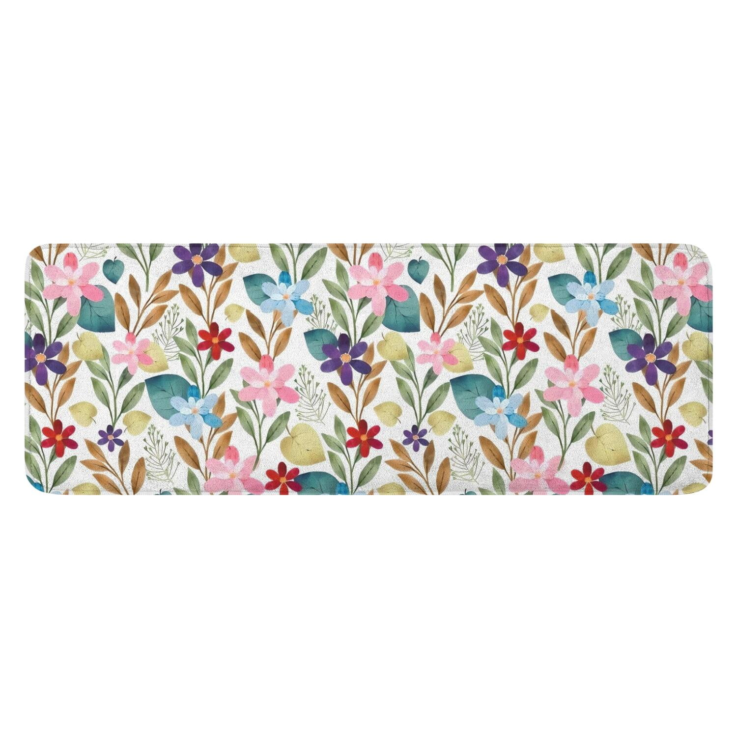 Pioneer Flower Floral Print Pattern Kitchen Rug Mat,Kitchen Runner Rugs ...