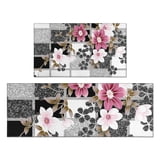 Pioneer Flower Floral Print Pattern Kitchen Rugs Sets Of 2,Anti Fatigue ...