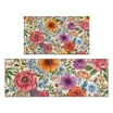 Pioneer Flower Floral Print Pattern Kitchen Rugs Sets Of 2,Anti Fatigue ...