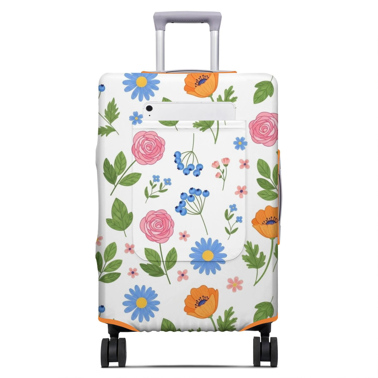 Pioneer Flower Floral Print Pattern Luggage Cover,Stretch Travel ...