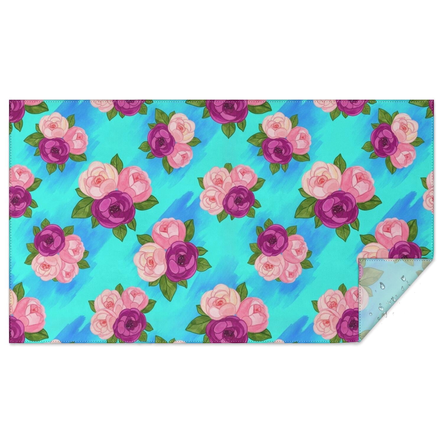 Pioneer Flower Floral Print Pattern Waterproof Tablecloth, Rectangular ...