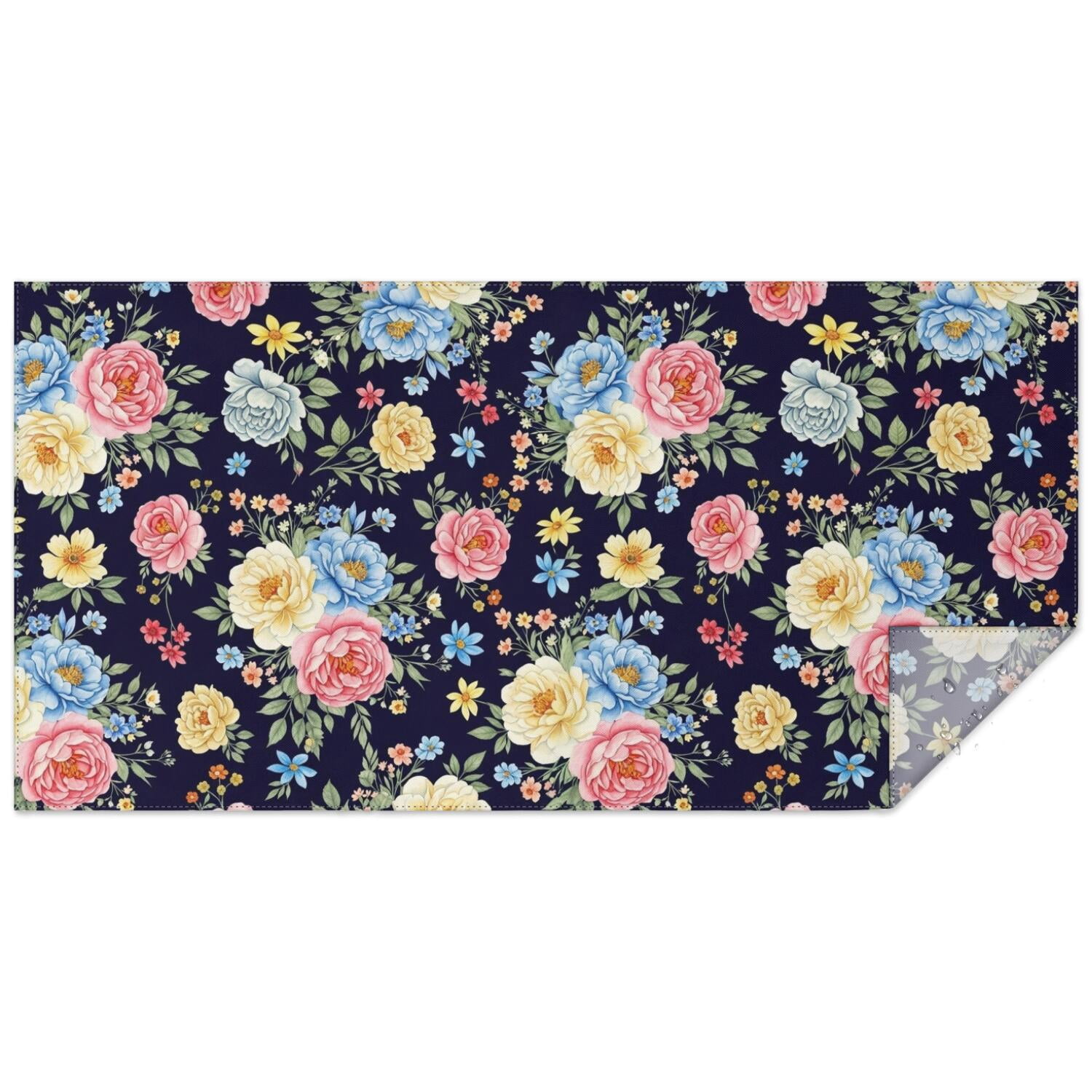 Pioneer Flower Floral Print Pattern Waterproof Tablecloth, Rectangular ...
