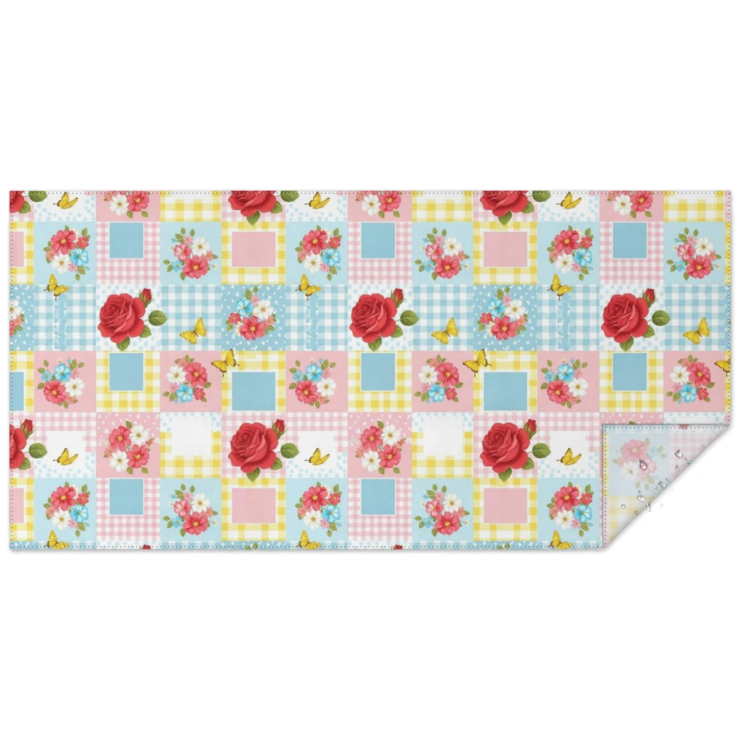 Pioneer Flower Floral Print Pattern Waterproof Tablecloth, Rectangular ...