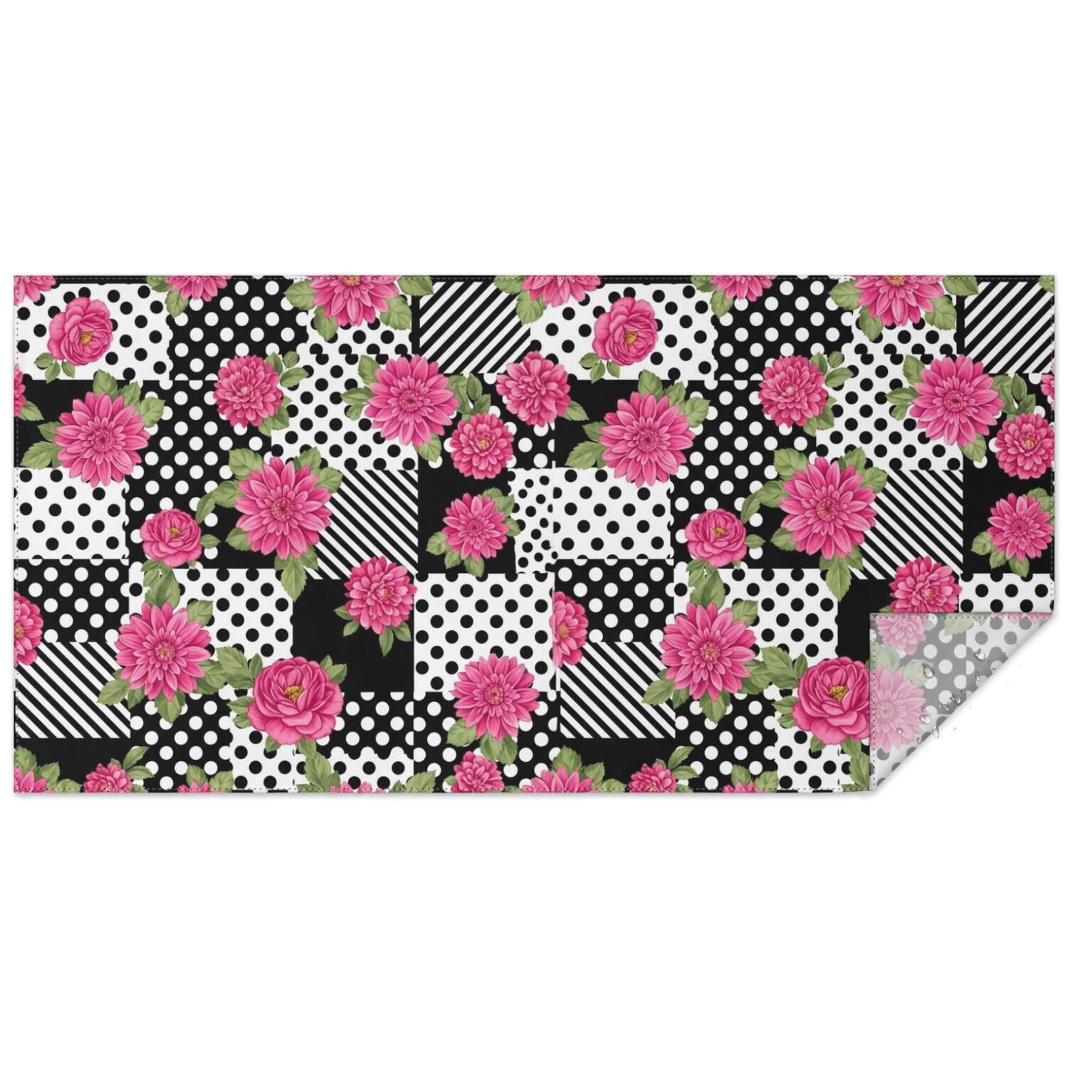 Pioneer Flower Floral Print Pattern Waterproof Tablecloth, Rectangular ...