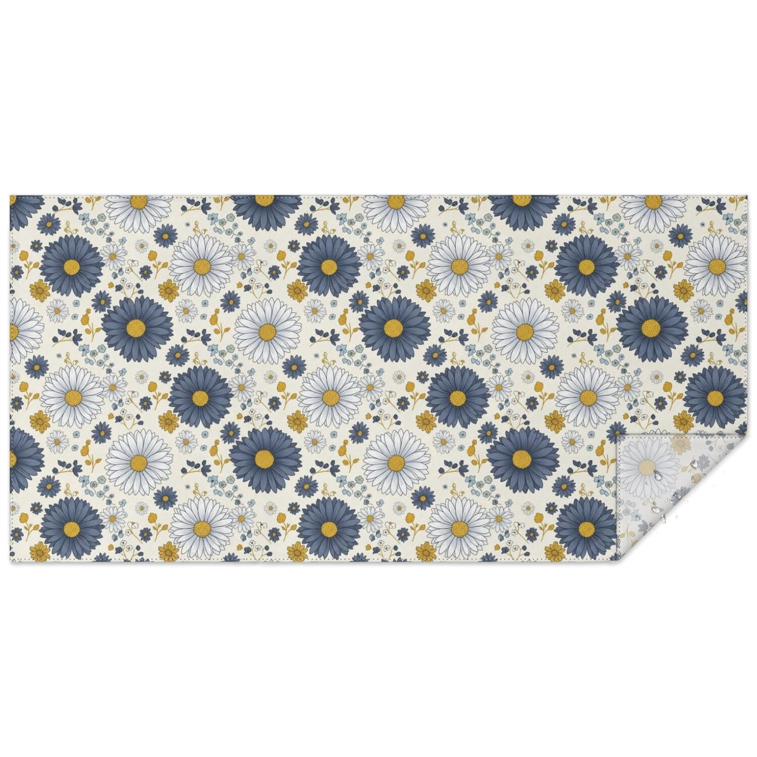Pioneer Flower Floral Print Pattern Waterproof Tablecloth, Rectangular ...