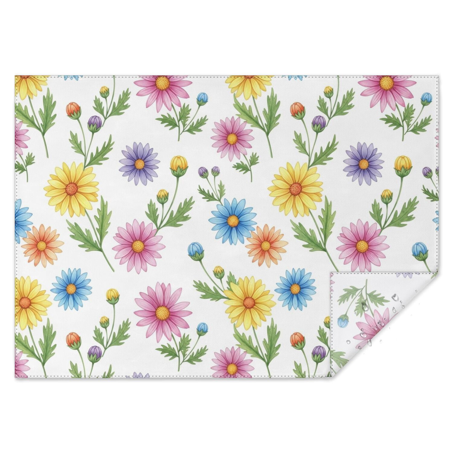 Pioneer Flower Floral Print Pattern Waterproof Tablecloth, Rectangular ...