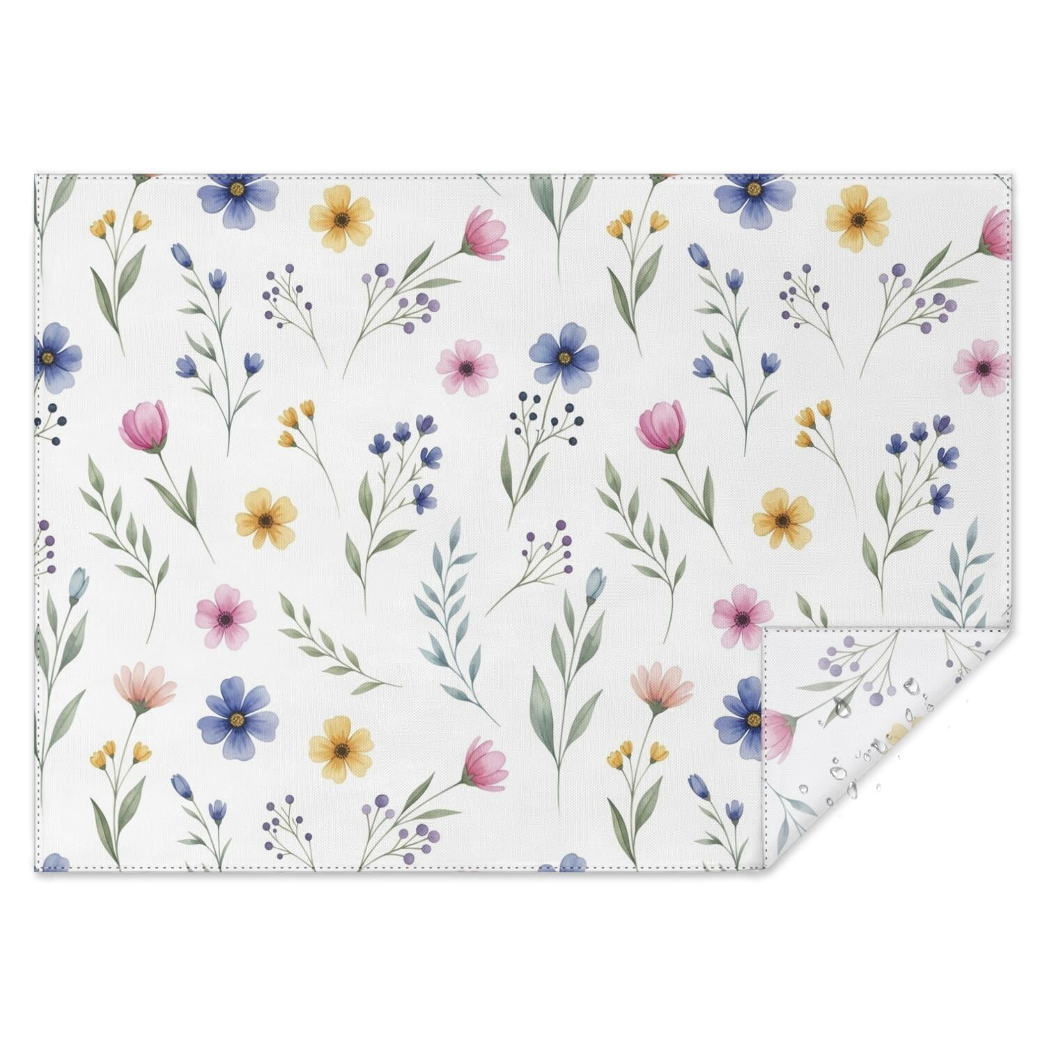 Pioneer Flower Floral Print Pattern Waterproof Tablecloth, Rectangular ...