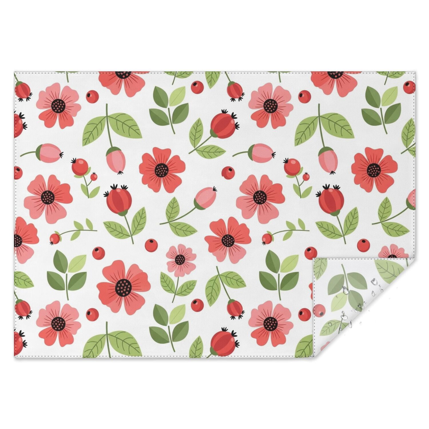 Pioneer Flower Floral Print Pattern Waterproof Tablecloth, Rectangular ...