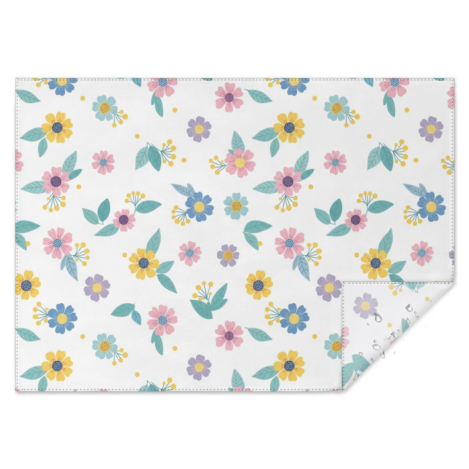 Pioneer Flower Floral Print Pattern Waterproof Tablecloth, Rectangular ...