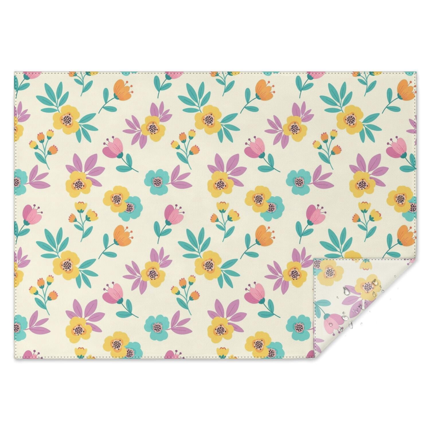 Pioneer Flower Floral Print Pattern Waterproof Tablecloth, Rectangular ...