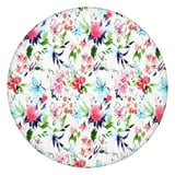 Pioneer Flower Floral Print Pattern Round Fitted Tablecloth with ...