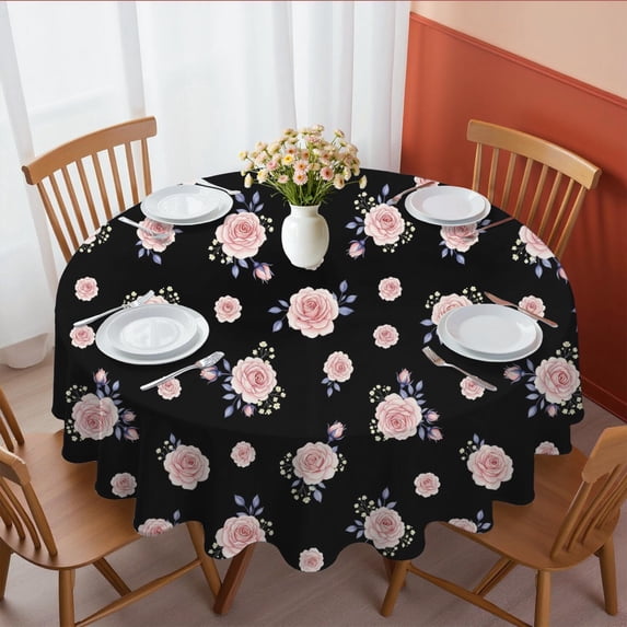 Pioneer Flower Floral Print Pattern Round Tablecloth 60 X 60 Inch ...