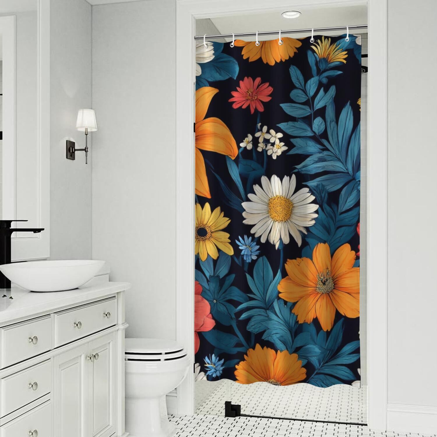 Pioneer Flower Floral Print Pattern Shower Curtain 36"x72" ,Bathroom ...