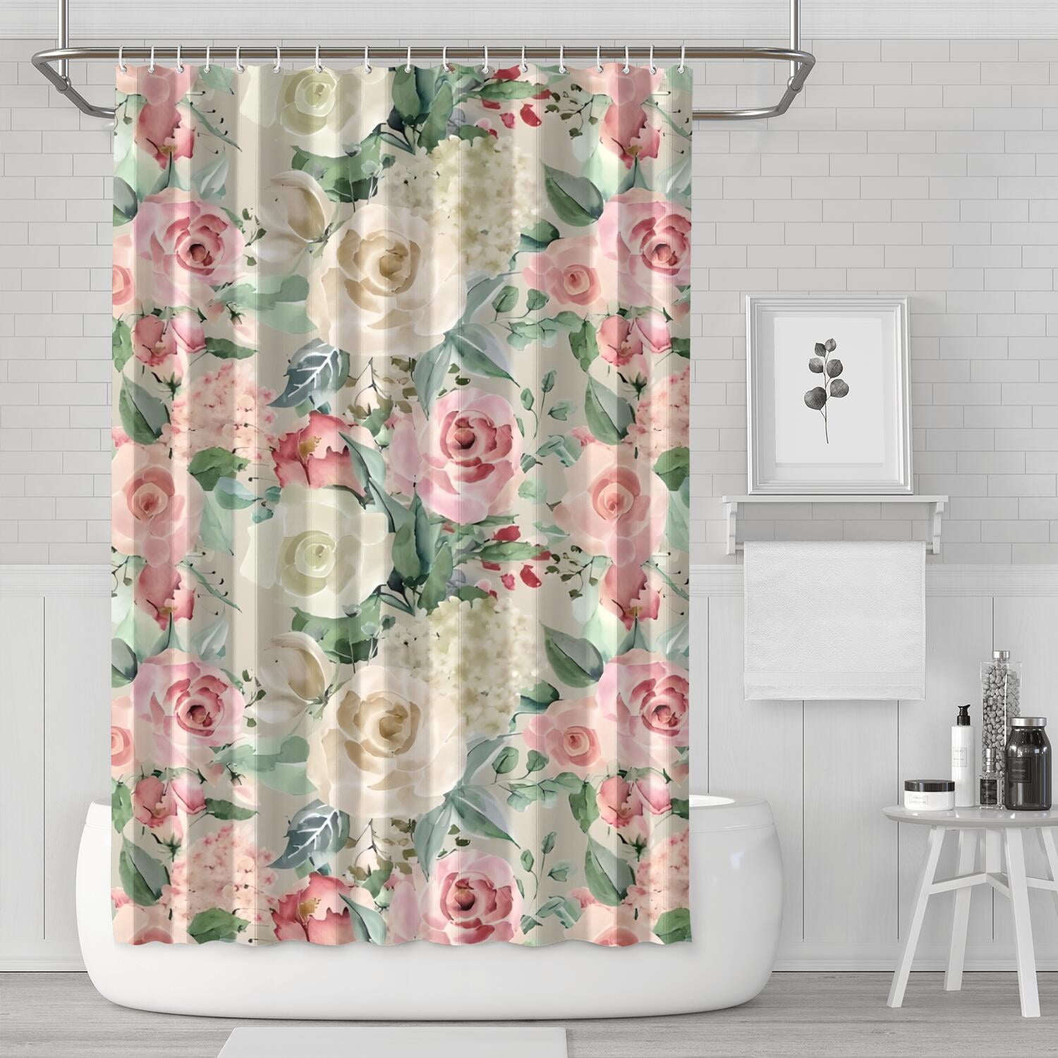 Pioneer Flower Floral Print Pattern Shower Curtain 72"x72" ,Bathroom ...