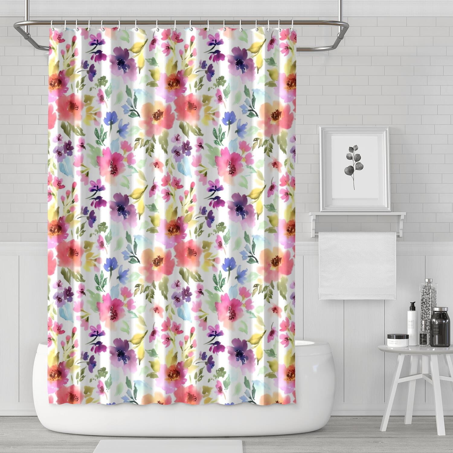 Pioneer Flower Floral Print Pattern Shower Curtain 72"x72" ,Bathroom ...