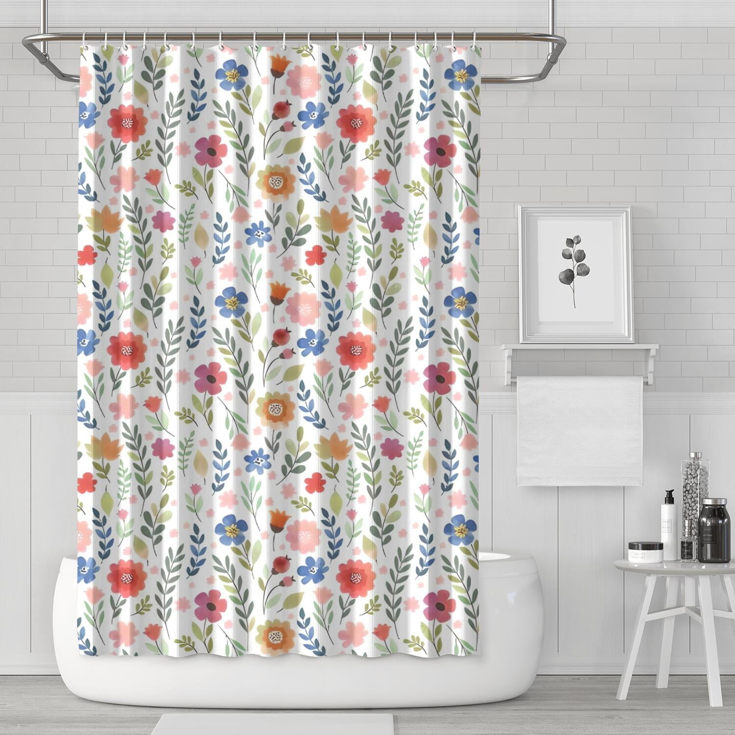 Pioneer Flower Floral Print Pattern Shower Curtain 72"x72" ,Bathroom ...
