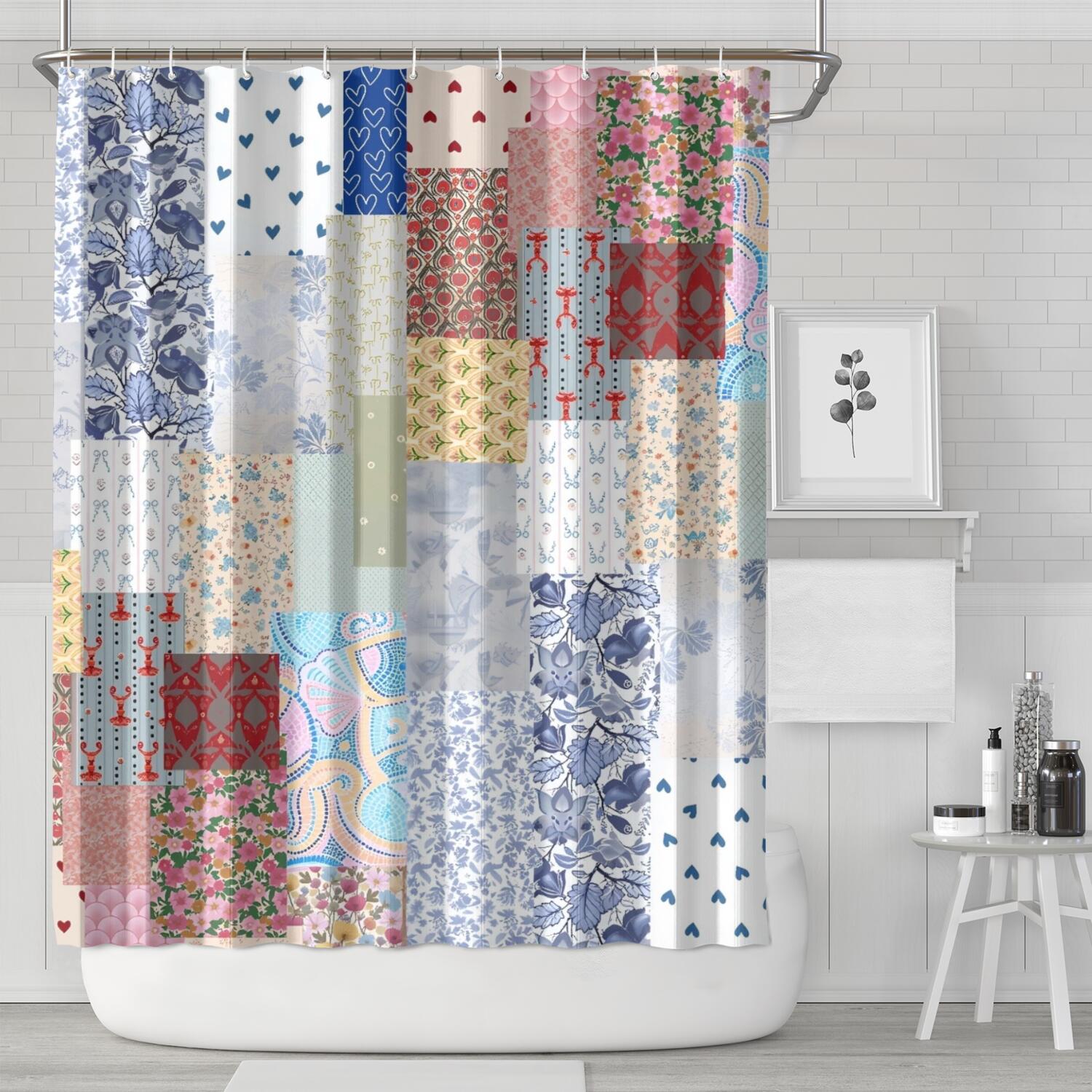 Pioneer Flower Floral Print Pattern Shower Curtain 72"x84" ,Bathroom ...