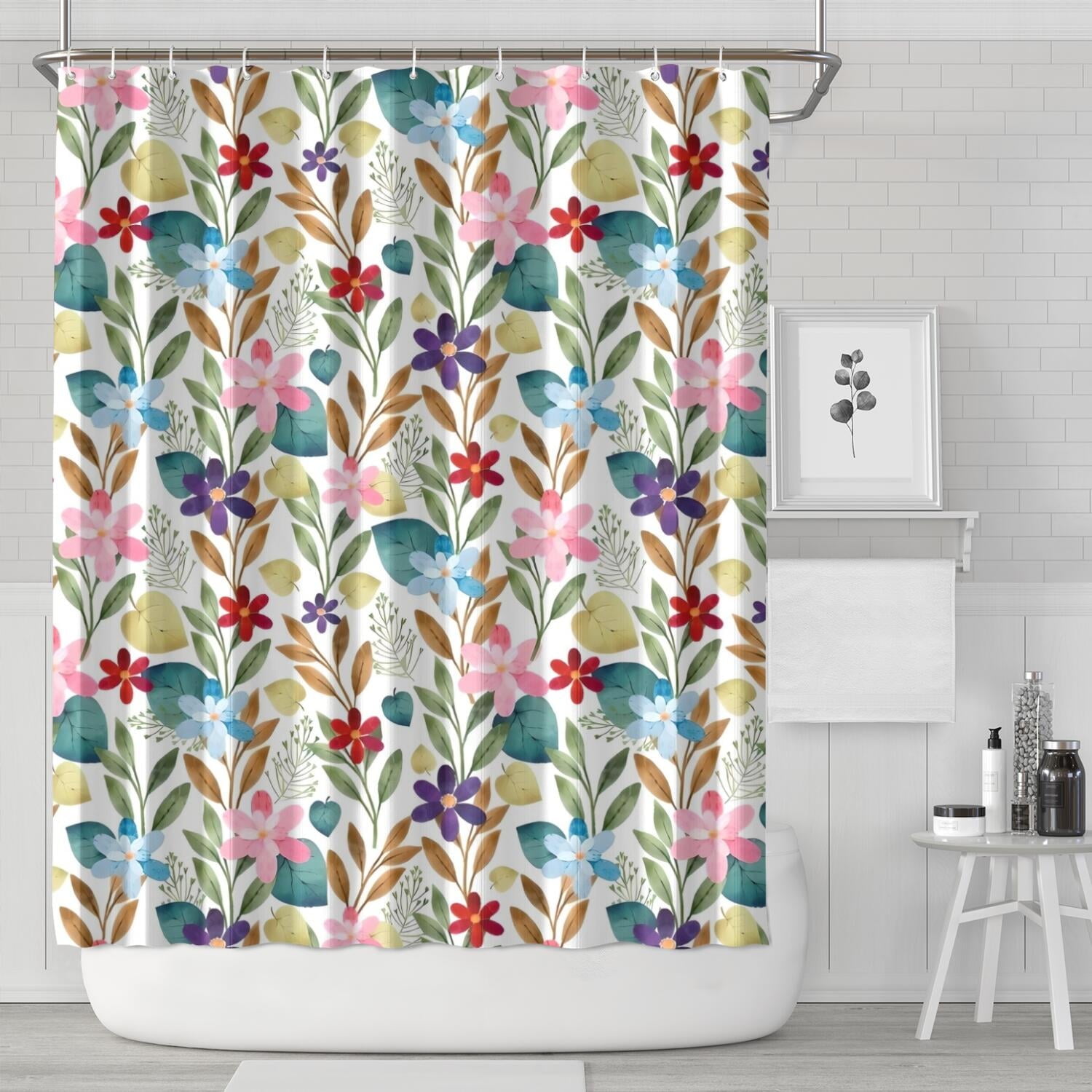 Pioneer Flower Floral Print Pattern Shower Curtain 84"x72" ,Bathroom ...