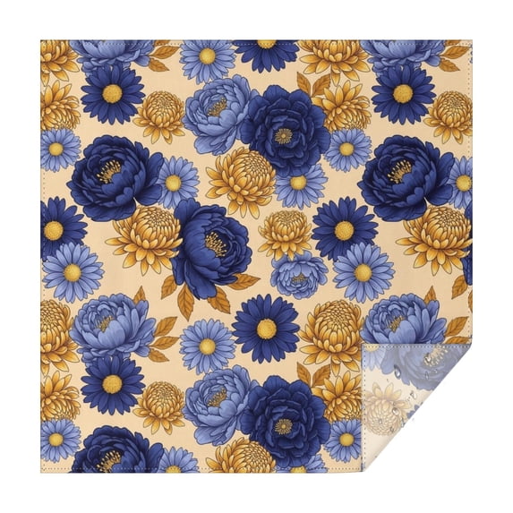 Pioneer Flower Floral Print Pattern Square Tablecloth, Polyester Dining ...