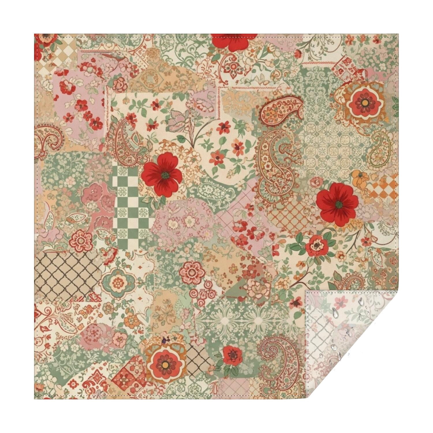 Pioneer Flower Floral Print Pattern Square Tablecloth, Waterproof ...
