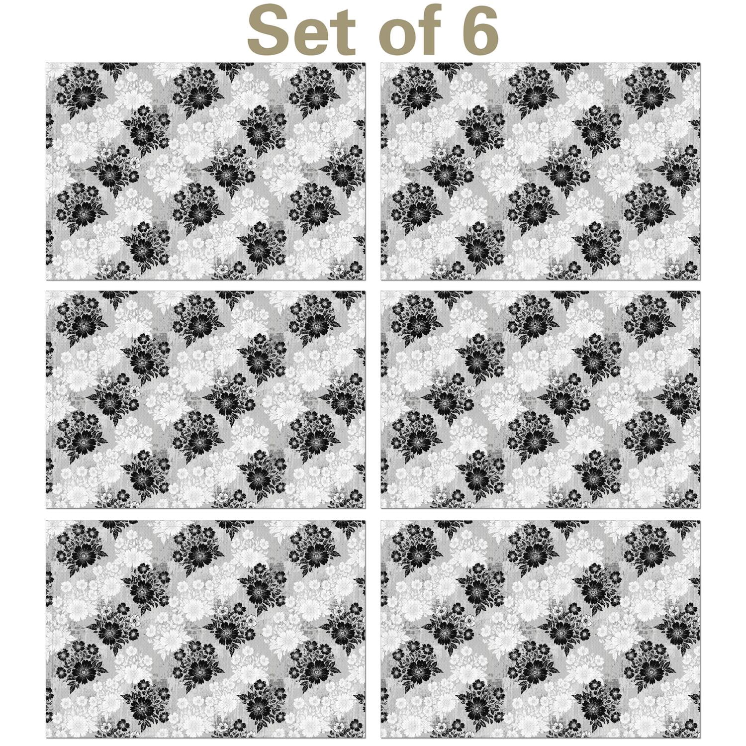 Pioneer Flower Floral Print Pattern Summer Linen Placemats Set Of 6 ...