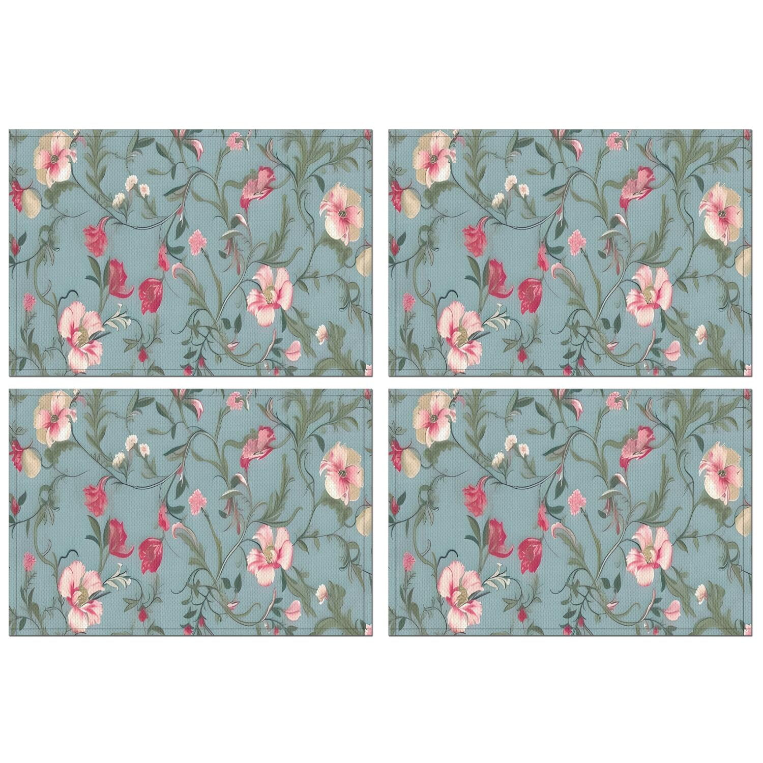 Pioneer Flower Floral Print Pattern Summer Placemats Table Placemats ...