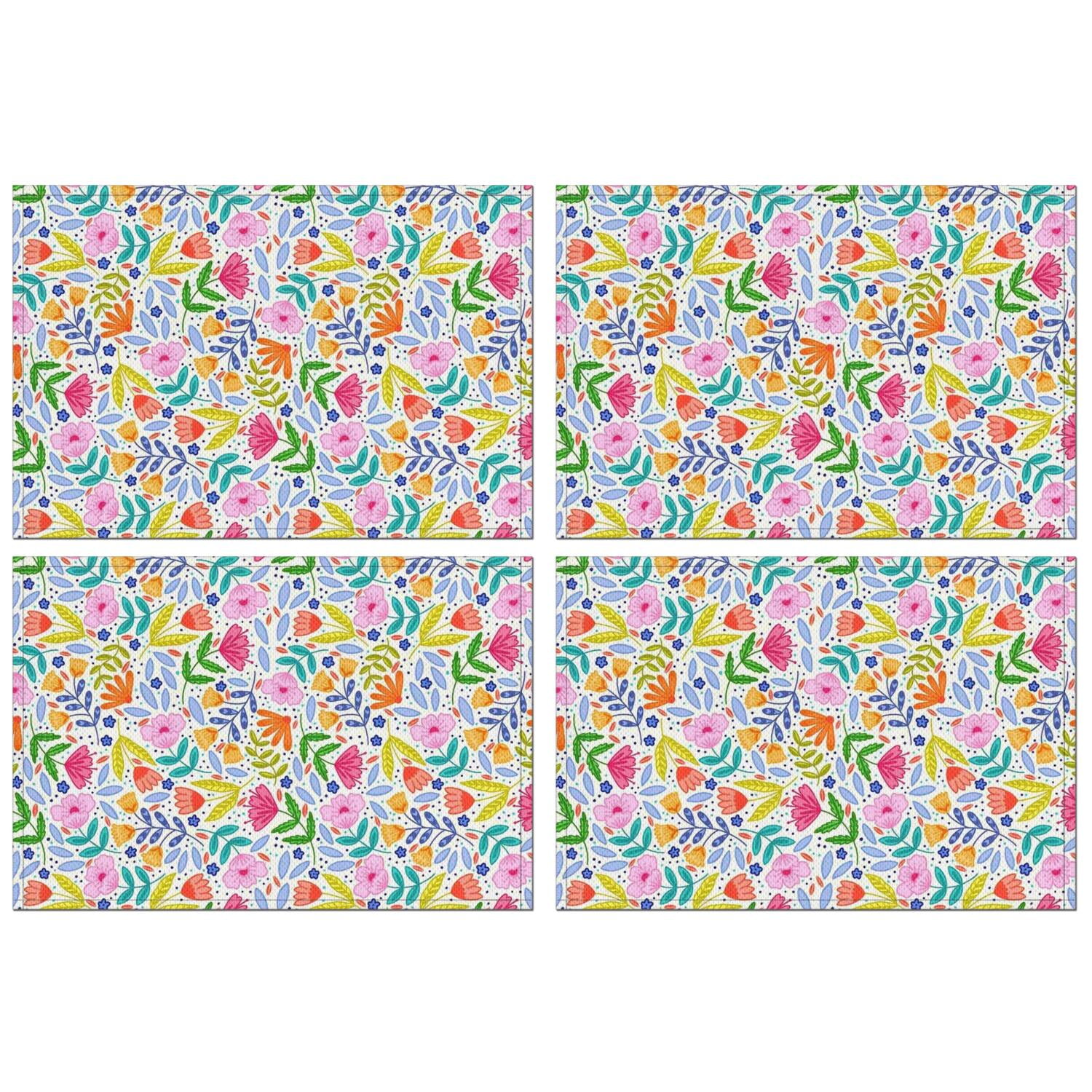 Pioneer Flower Floral Print Pattern Summer Placemats Table Placemats ...