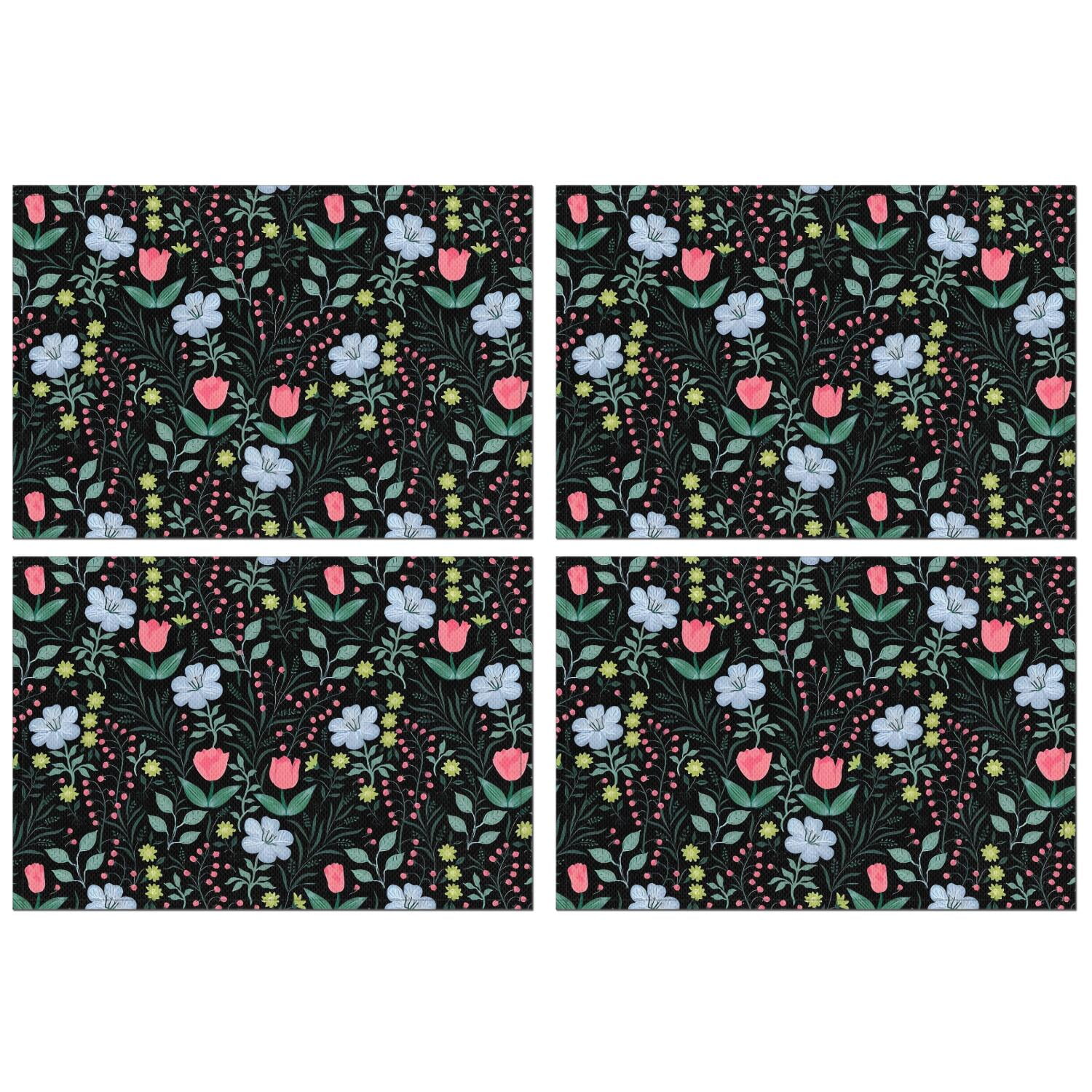 Pioneer Flower Floral Print Pattern Summer Placemats Table Placemats ...