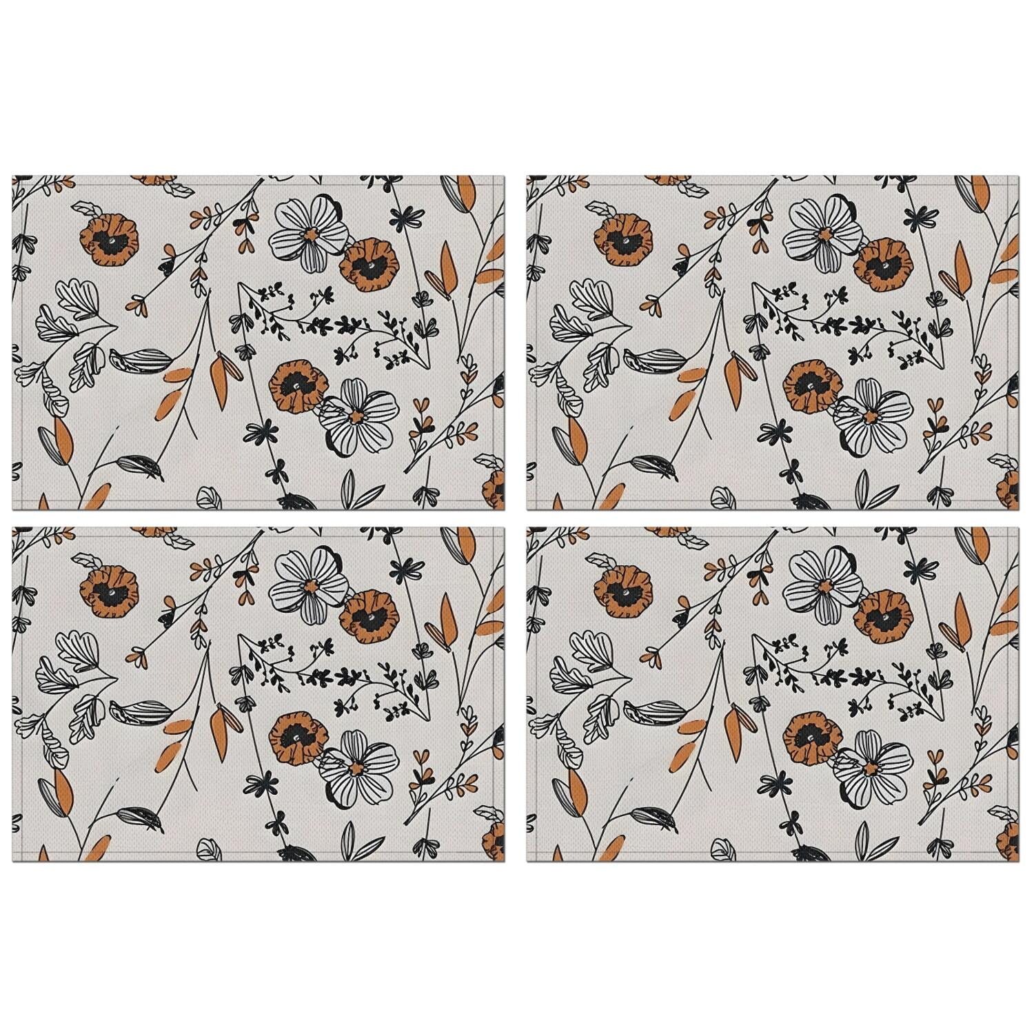Pioneer Flower Floral Print Pattern Summer Placemats Table Placemats ...