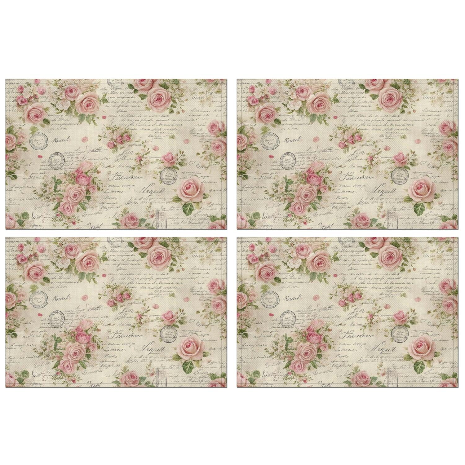 Pioneer Flower Floral Print Pattern Summer Placemats Table Placemats ...