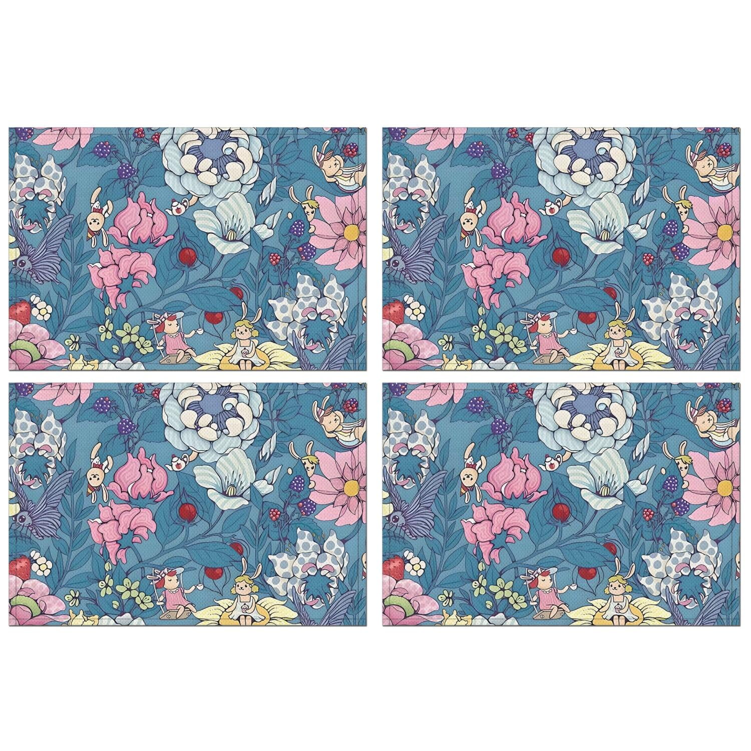 Pioneer Flower Floral Print Pattern Summer Placemats Table Placemats ...