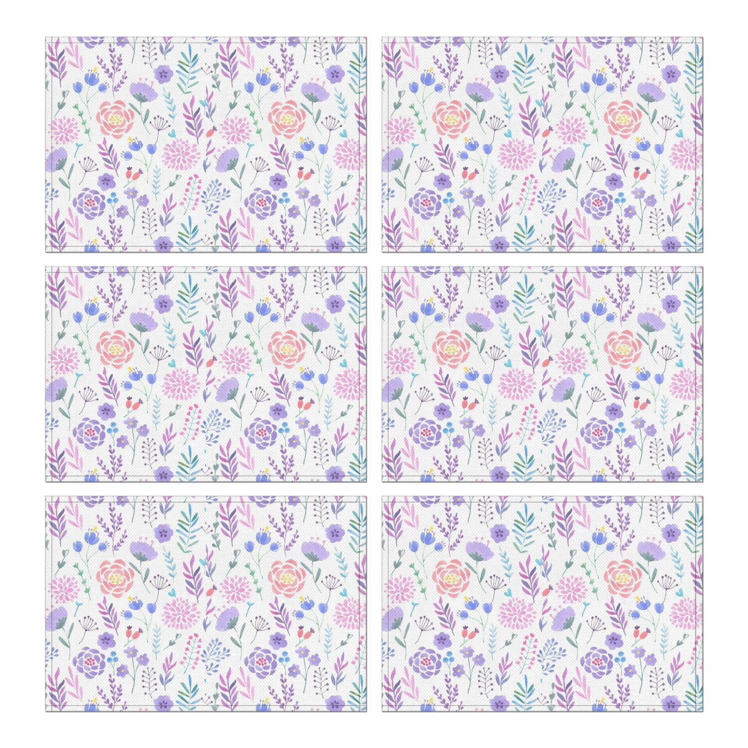 Pioneer Flower Floral Print Pattern Summer Placemats Table Placemats ...